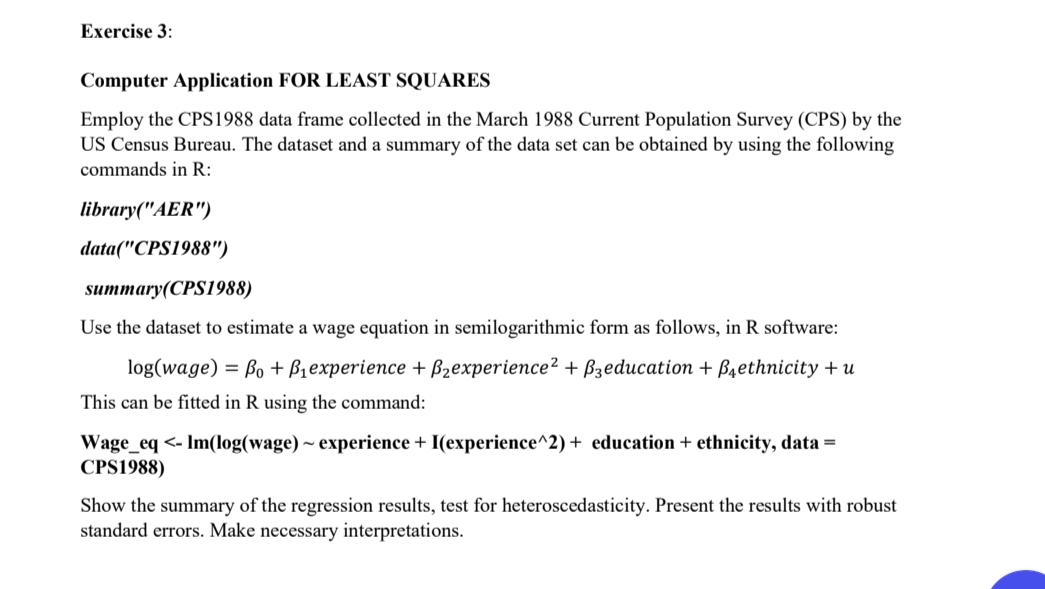 Solved Exercise 3:Computer Application FOR LEAST | Chegg.com