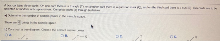 Solved Abox contains three cards. On one card there is a | Chegg.com