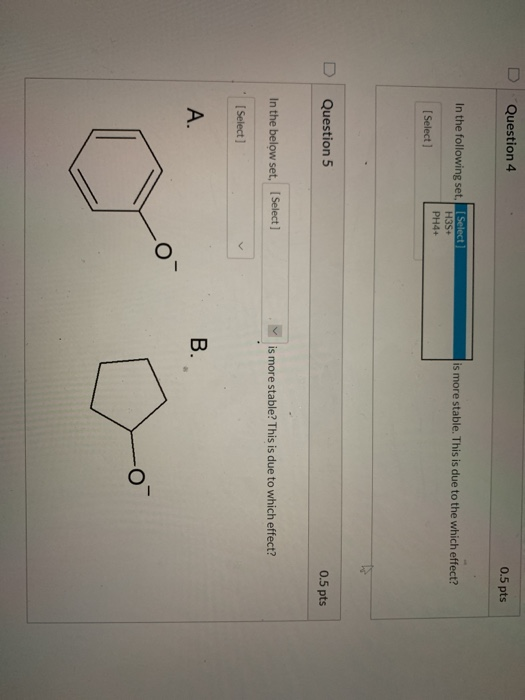 Solved D Question 3 0.5 pts is more stable. This is due to | Chegg.com Solved D Question 3 0.5 pts is more stable. This is due to | Chegg.com