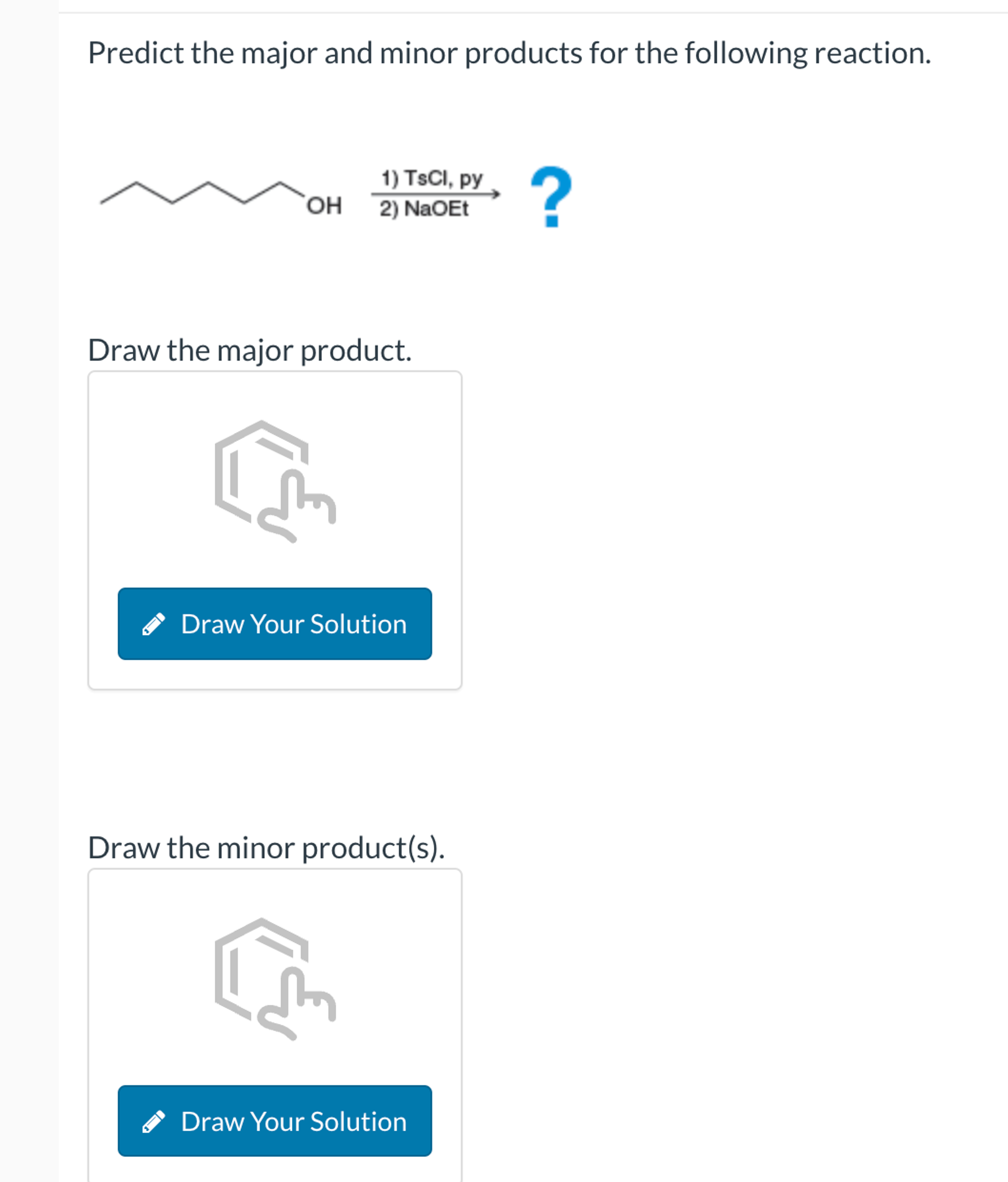 Solved Predict the major and minor products for the | Chegg.com