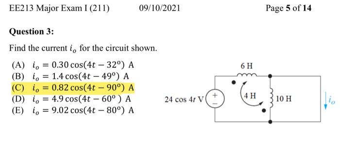 Solved Find the current io for the circuit shown. (A) | Chegg.com