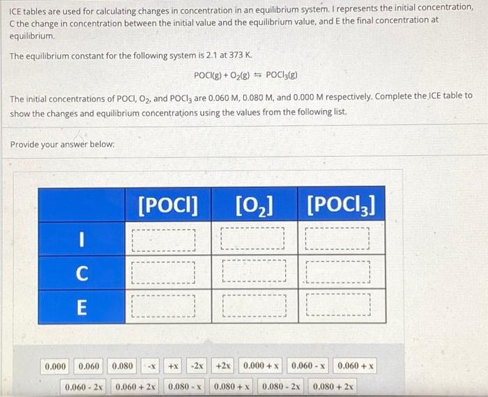 Solved ICE tables are used for calculating changes in | Chegg.com