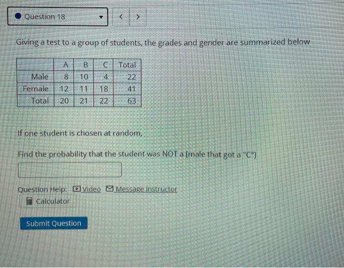 Solved Question 15 Giving a test to a group of students, the | Chegg.com