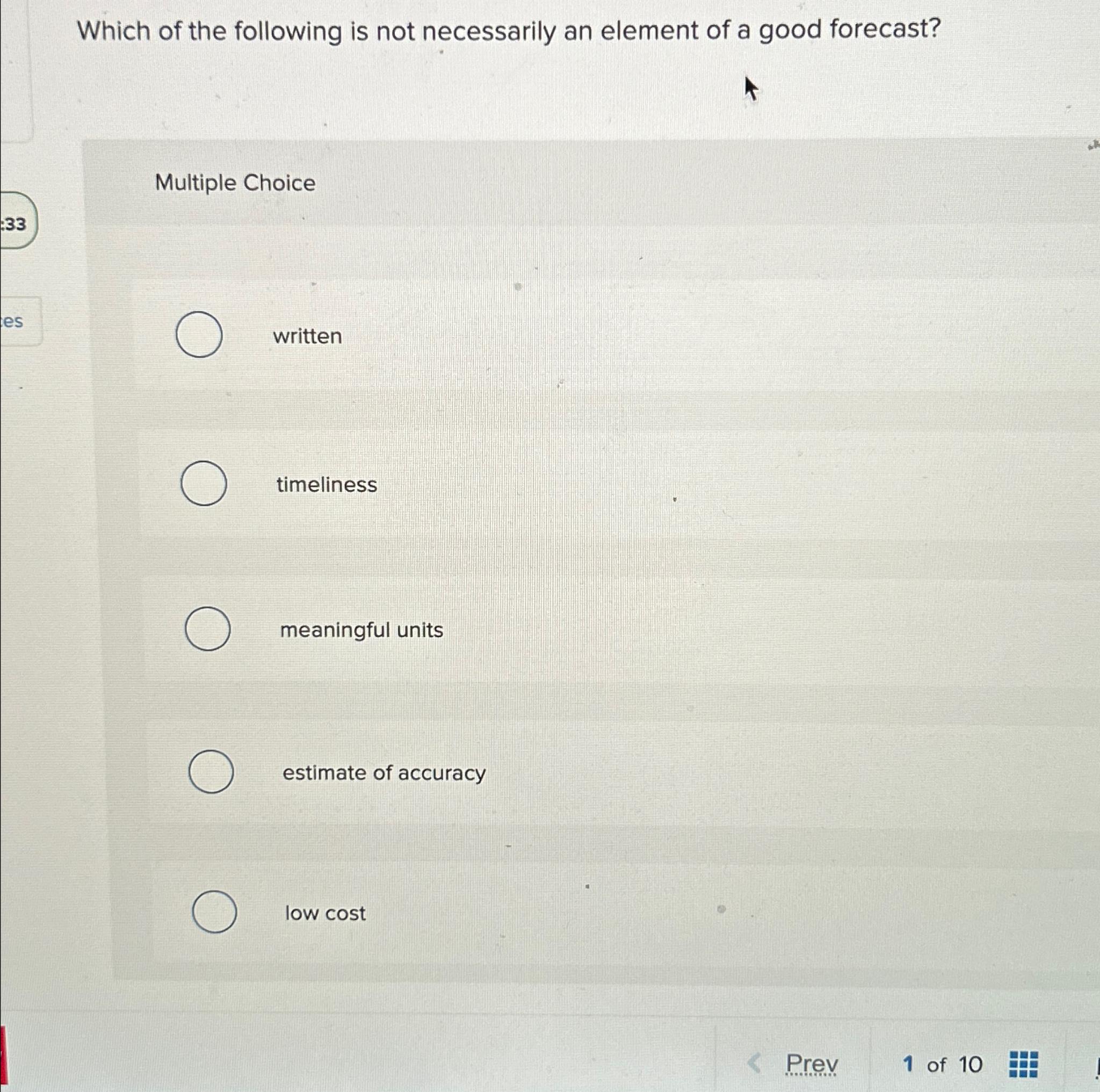Solved Which of the following is not necessarily an element | Chegg.com