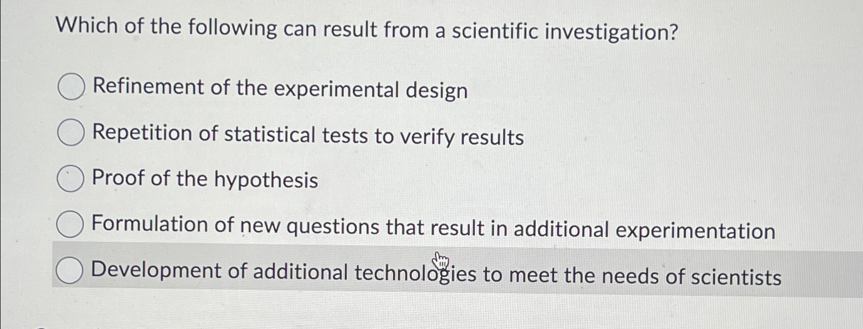 Solved Which of the following can result from a scientific | Chegg.com