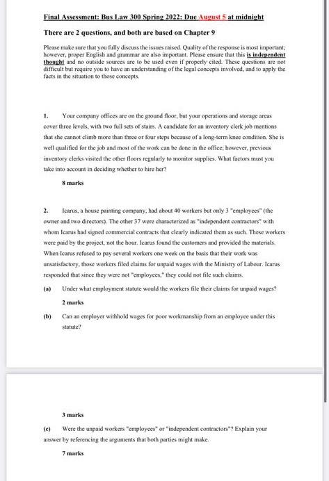 Solved This is aa business law assignmentI Don't know how | Chegg.com