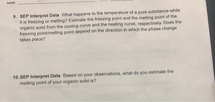 Solved 9. SEP Interpret Data What happens to the temperature | Chegg.com