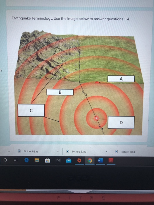 Solved Earthquake Terminology. Use the image below to answer | Chegg.com