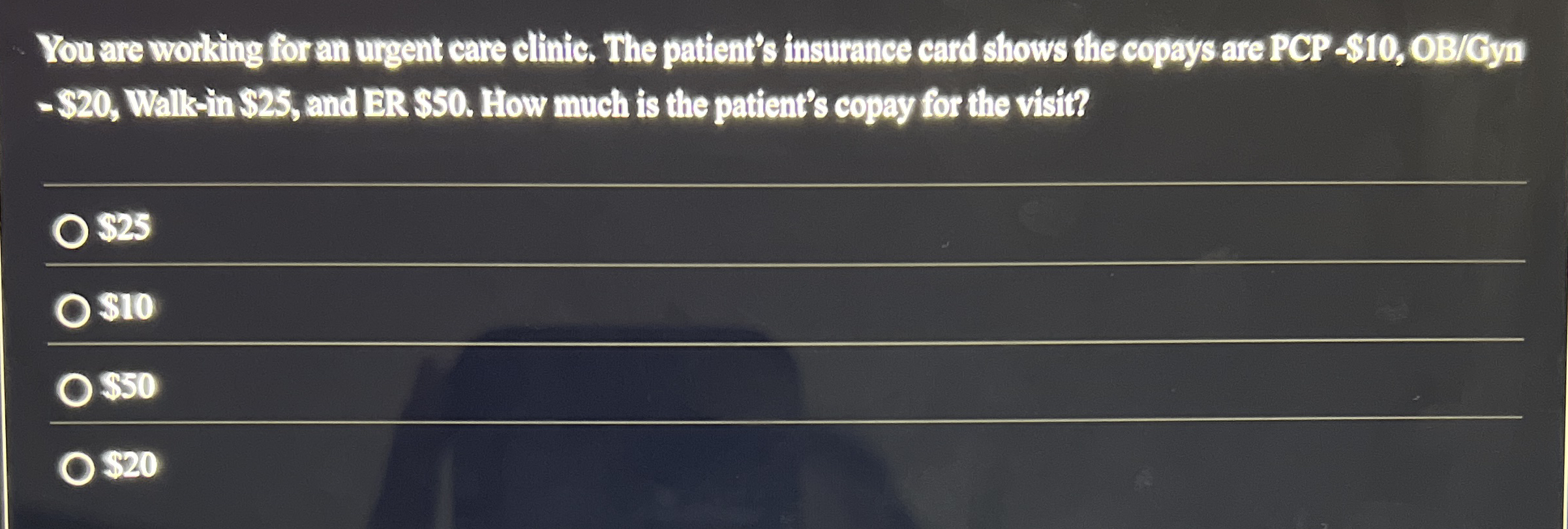 Solved You are working for an urgent care clinic. The | Chegg.com