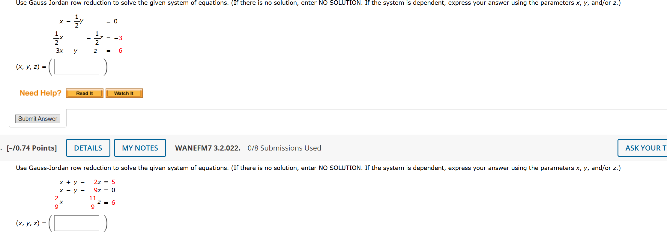 Solved Need Help?[(-)/(0.74) | Chegg.com Solved Need Help?[(-)/(0.74) | Chegg.com
