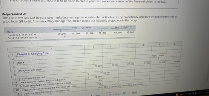 Solved The Chapter 8 Form worksheet is to be used to create | Chegg.com