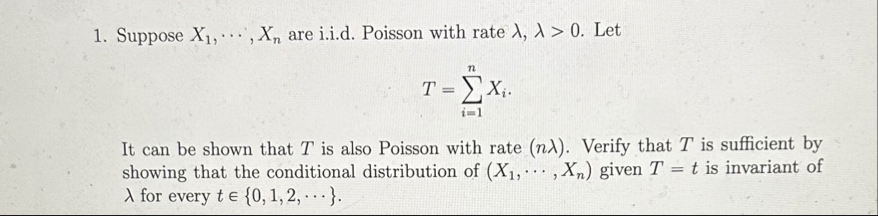 Solved Suppose x1,cdots,xn ﻿are i.i.d. ﻿Poisson with rate | Chegg.com