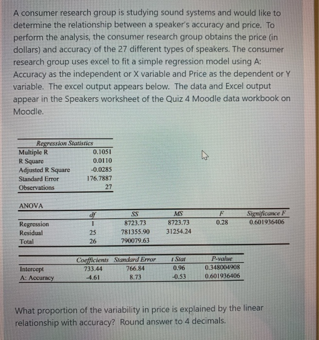 Solved A consumer research group is studying sound systems | Chegg.com