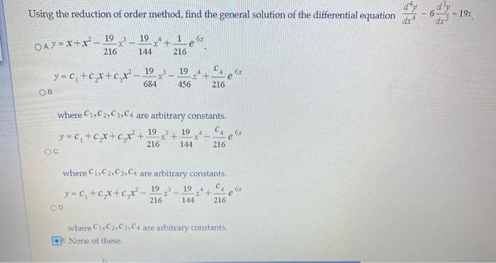 Solved Using the reduction of order method, find the general | Chegg.com