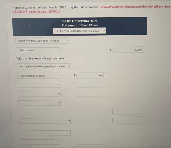 Solved Oriole Corporation's comparative balance sheets are | Chegg.com