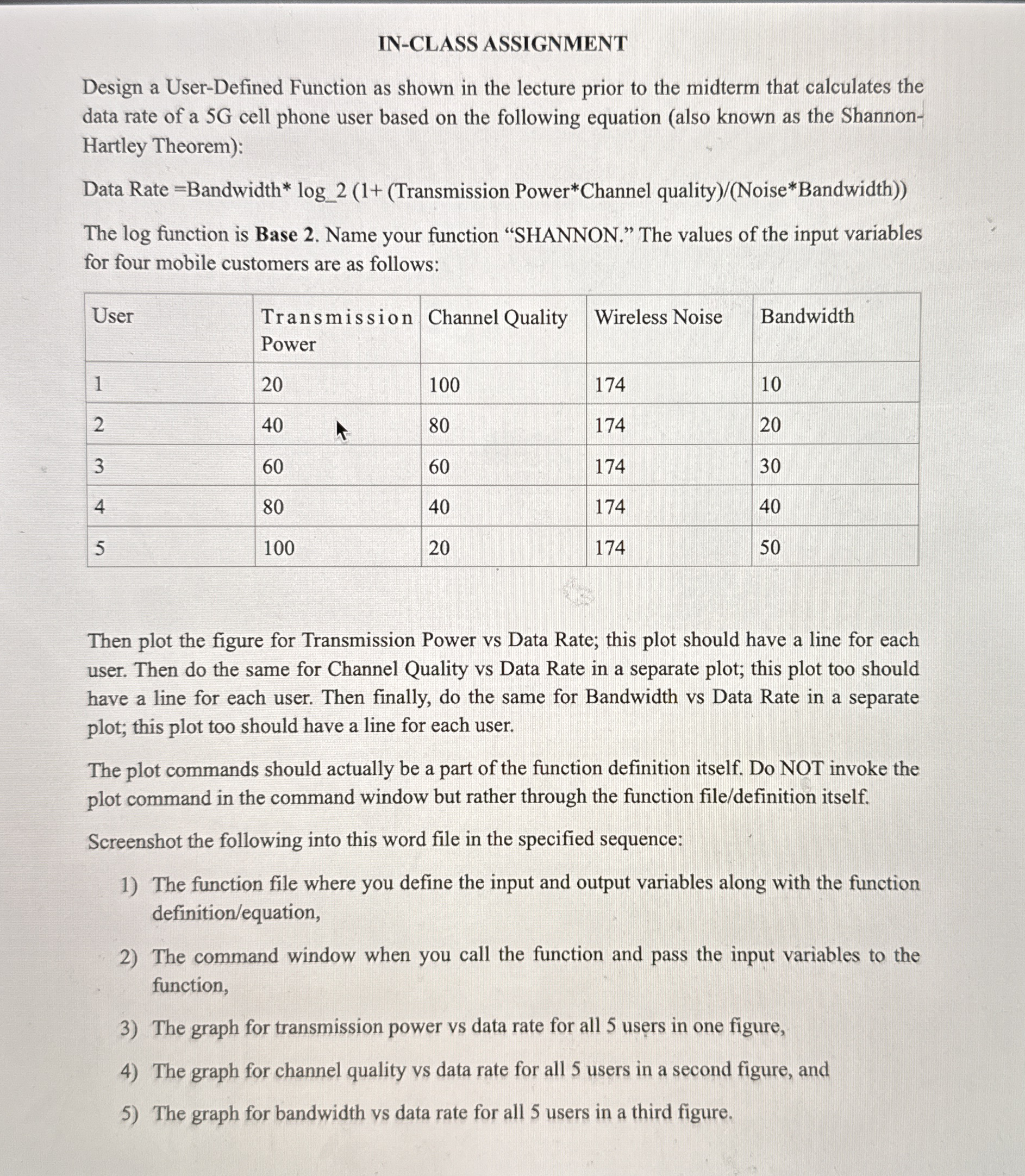 IN-CLASS ASSIGNMENTDesign a User-Defined Function as | Chegg.com