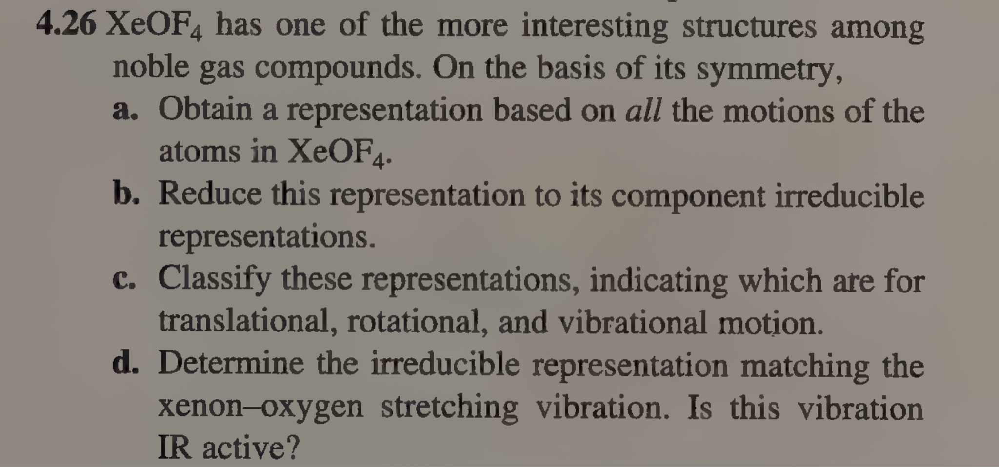 4.26 xeOF4 ﻿has one of the more interesting | Chegg.com