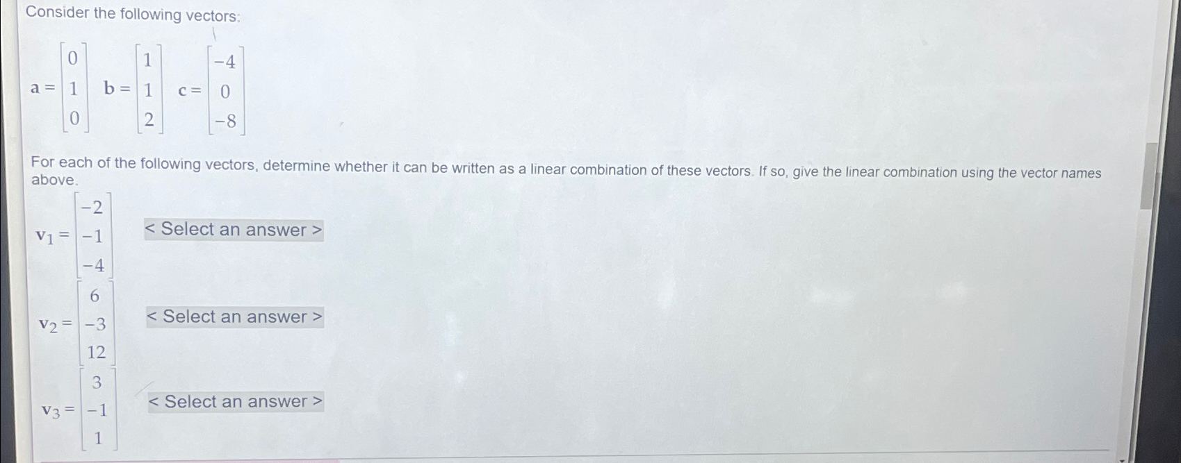 Solved Consider the following | Chegg.com