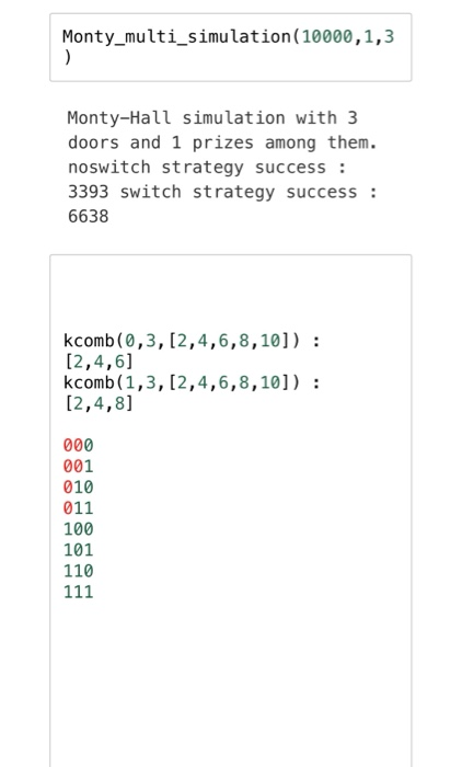 Description Our goal is to create a Monty-hall | Chegg.com