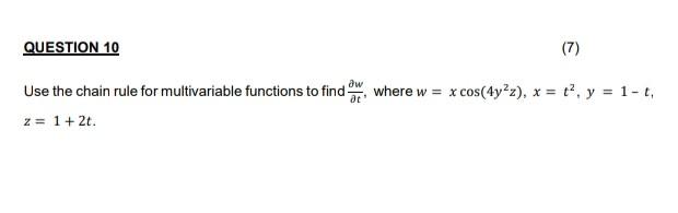 Solved Use the chain rule for multivariable functions to | Chegg.com