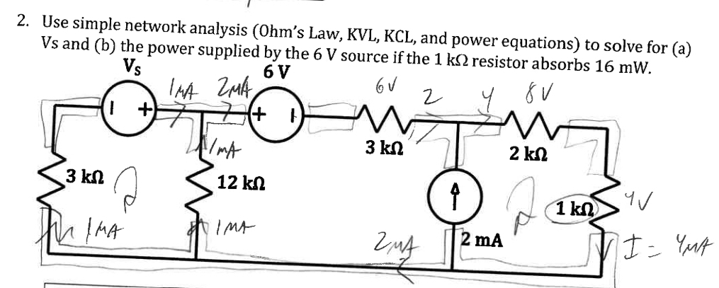 Solved Use simple network analysis (Ohm's Law, KVL, ﻿KCL, | Chegg.com