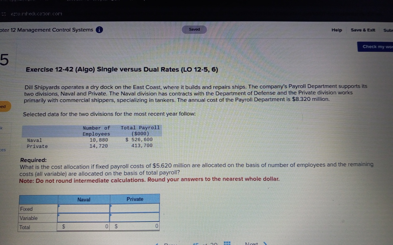 Solved oter 12 ﻿Management Control SystemsiHelpSave & | Chegg.com