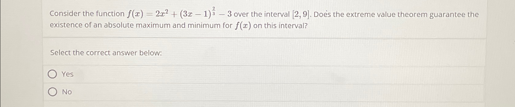 Solved Consider the function f(x)=2x2+(3x-1)23-3 ﻿over the | Chegg.com