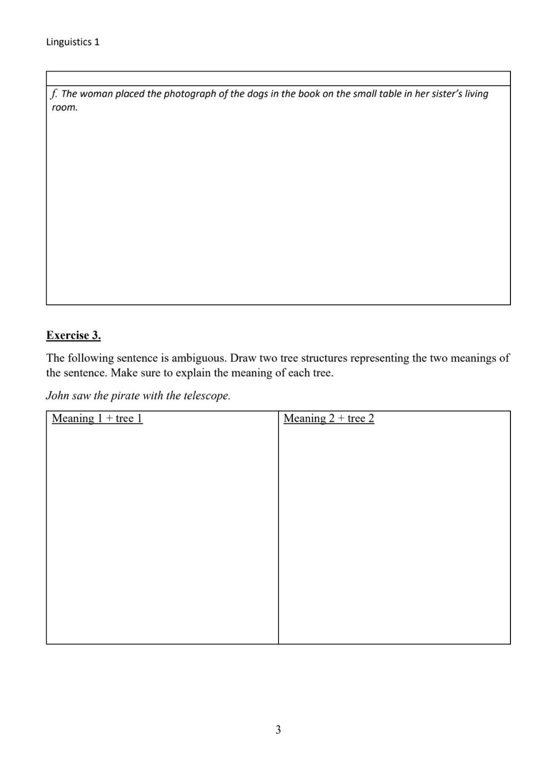 Exercise 1 Draw the tree structure for the following | Chegg.com