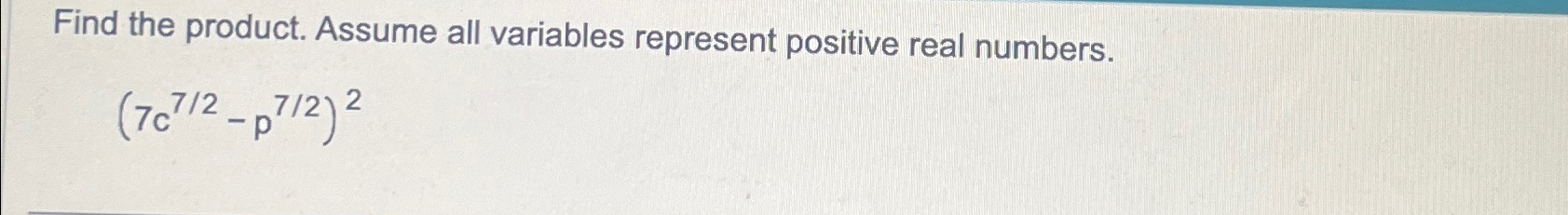 Solved Find the product. Assume all variables represent | Chegg.com