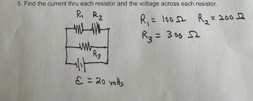 Solved Find the current through each resistor and the | Chegg.com