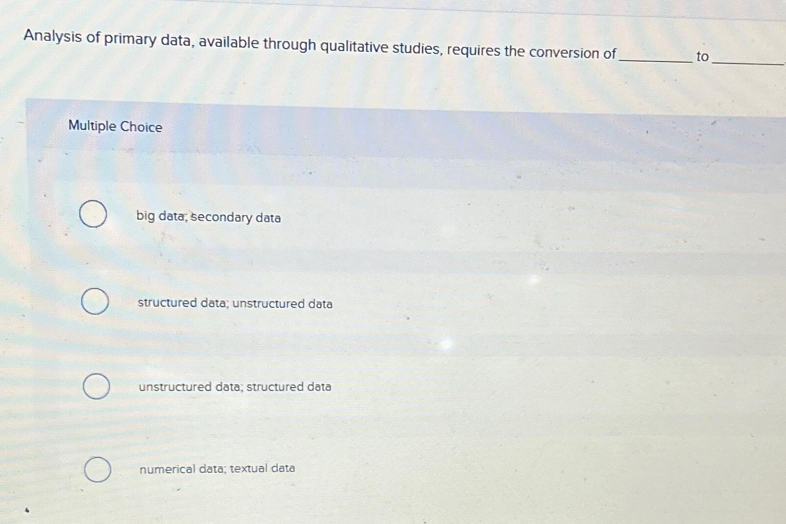 Solved Analysis of primary data, available through | Chegg.com