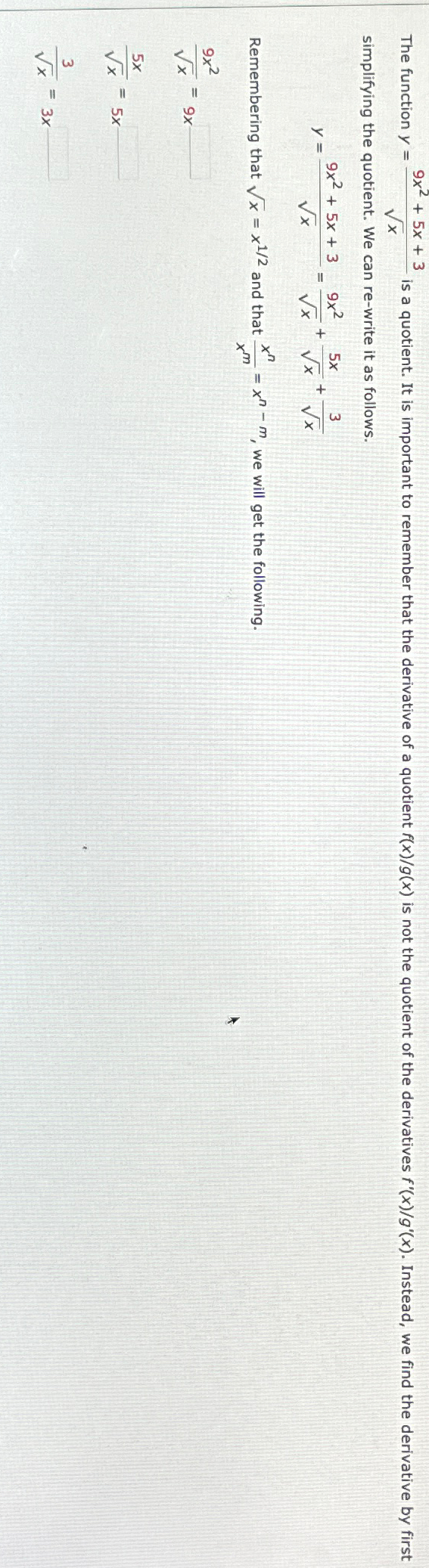 Solved simplifying the quotient. We can re-write it as | Chegg.com