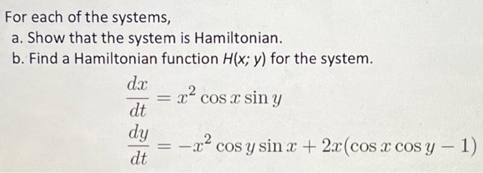 Solved DIFFERENTIAL EQUATIONSFor each of the systems, a. | Chegg.com