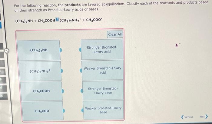 Solved For the following reaction, the reactants are favored | Chegg.com