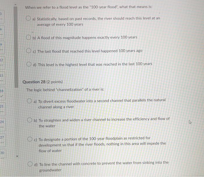 Solved When we refer to a flood level as the " 100 -year | Chegg.com