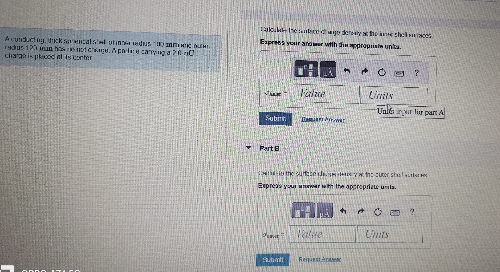 Solved A conducting, thick spherical shell of inner radius | Chegg.com
