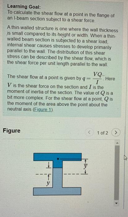Solved Learning Goal: To calculate the shear flow at a point | Chegg.com