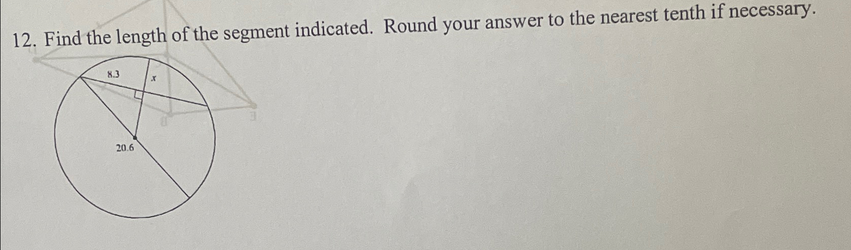 Solved Find the length of the segment indicated. Round your | Chegg.com