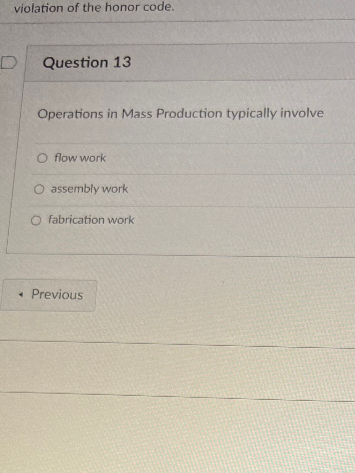 Solved violation of the honor code.Question 13Operations in | Chegg.com