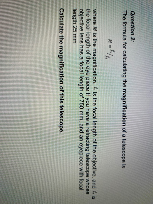 Solved Question 2: The formula for calculating the | Chegg.com