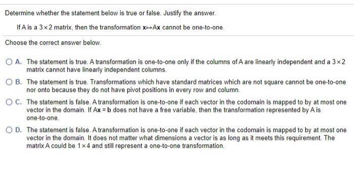 Solved Determine whether the statement below is true or | Chegg.com