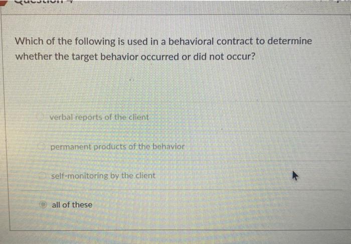 Solved Which of the following is used in a behavioral | Chegg.com
