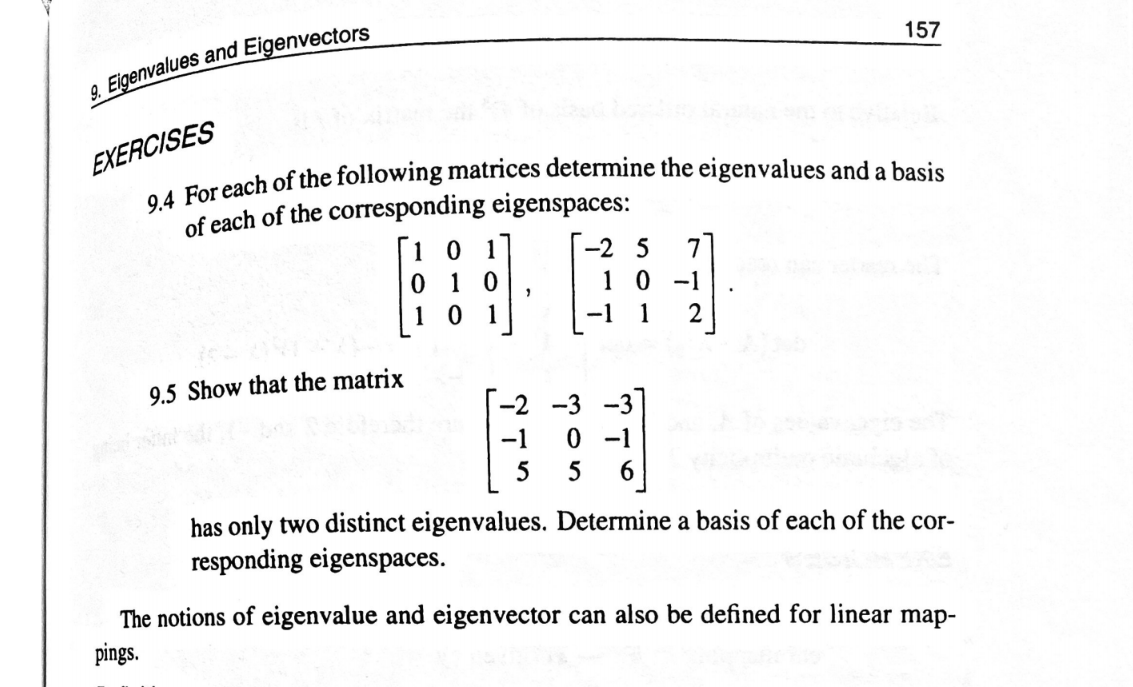 Solved 157 9. Eigenvalues and Eigenvectors EXERCISES 9.4 For | Chegg.com