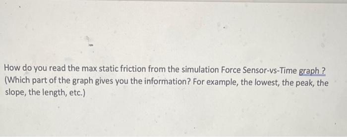 Solved How do you read the max static friction from the | Chegg.com
