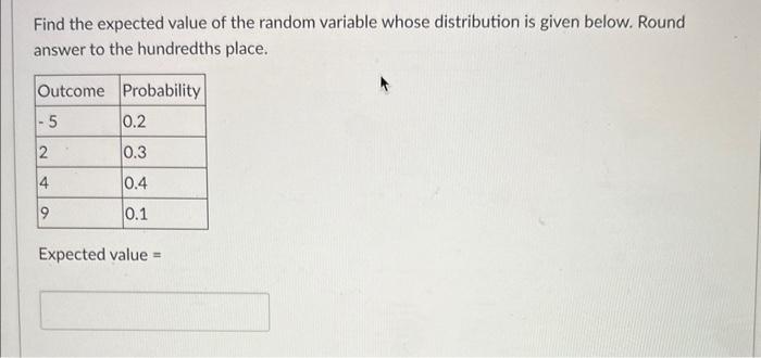 Find the expected value of the random variable whose | Chegg.com