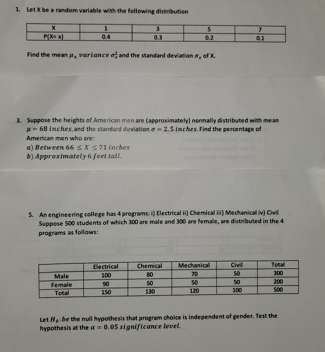 Solved Let X be a random variable with the following | Chegg.com