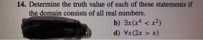 Solved 14. Determine the truth value of each of these | Chegg.com