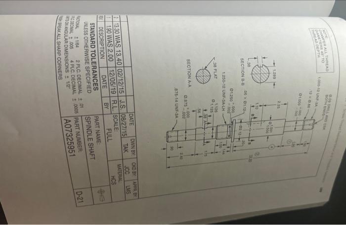 Solved 1. What is the overall length of the Spindle Shaft? | Chegg.com