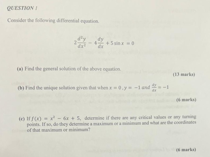 Solved QUESTION IConsider the following differential | Chegg.com