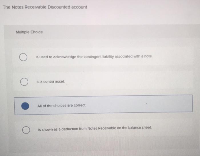 Solved The Notes Recelvable Discounted account Multiple | Chegg.com